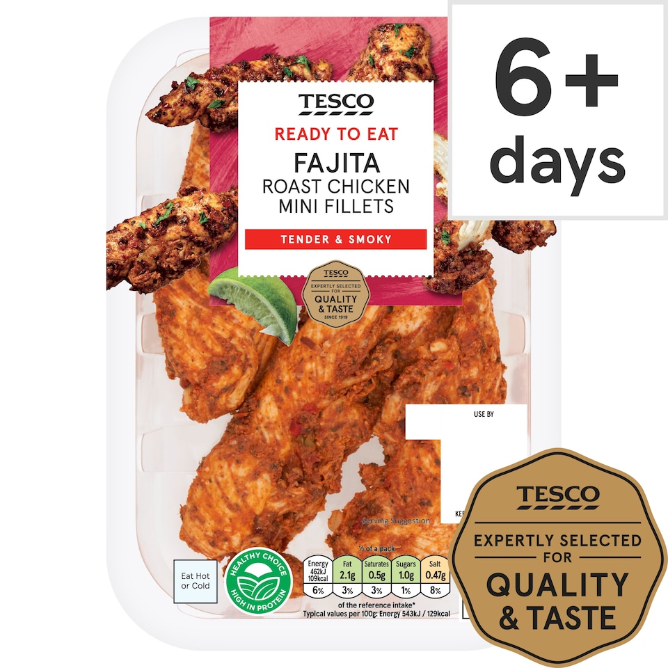 Tesco Fajita Cooked Chicken Breast Mini Fillets 170G - Tesco Groceries
