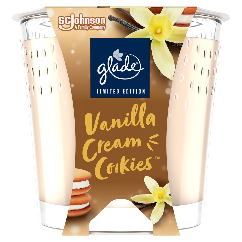 Glade Vanilla Cream Cookies illatgyertya 112 g - Tesco Groceries