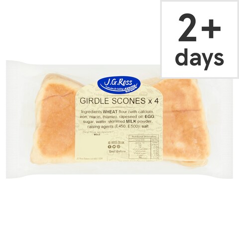 Jg Ross Girdle Scones X4 (L) - Tesco Groceries