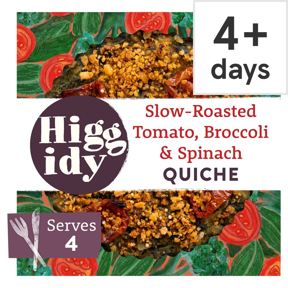 Higgidy Roasted Tomato, Broccoli and Spinach Quiche 380G - Tesco Groceries