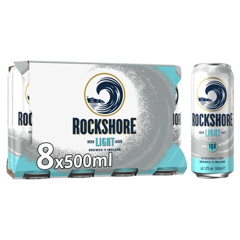 Rockshore Light Irish Lager 8 X 500ml - Tesco Groceries