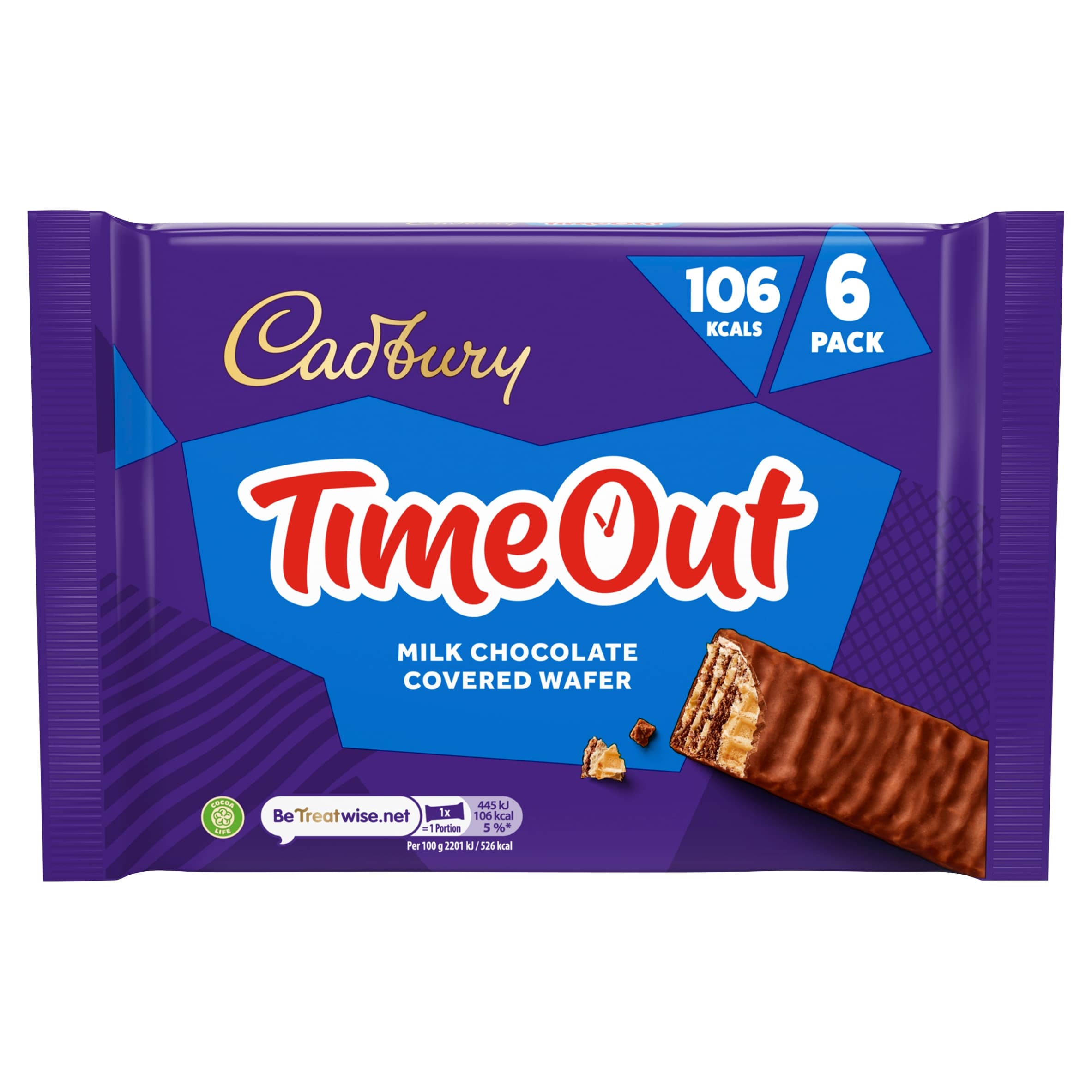 Cadbury Timeout Wafer Chocolate Biscuit 6 Pack Multipack 121.2g - Tesco ...