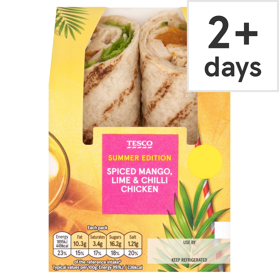 Tesco Spiced Mango, Lime & Chilli Chicken Wrap - Tesco Groceries