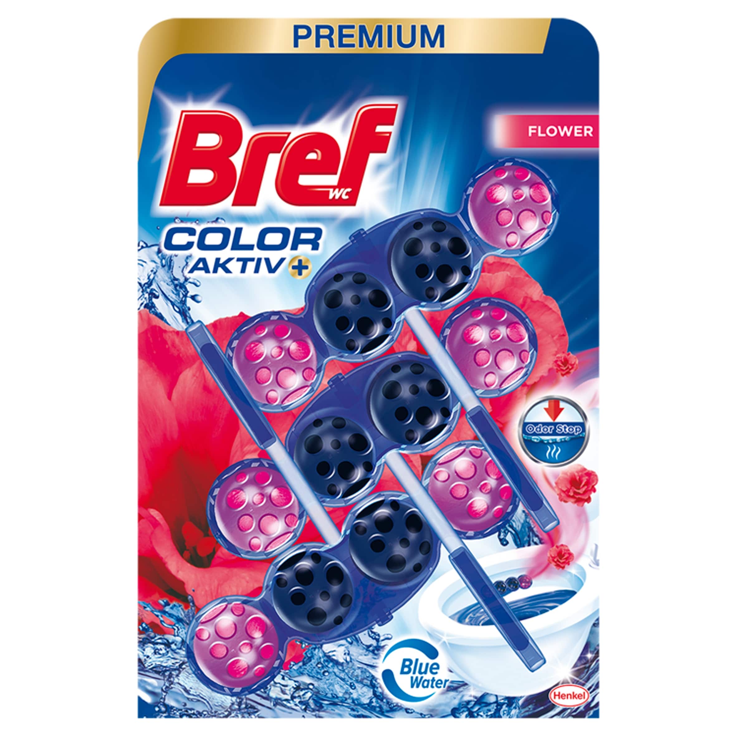 Bref Color Aktiv Fresh Flower WC frissít& 3 x 50 g - Tesco Groceries