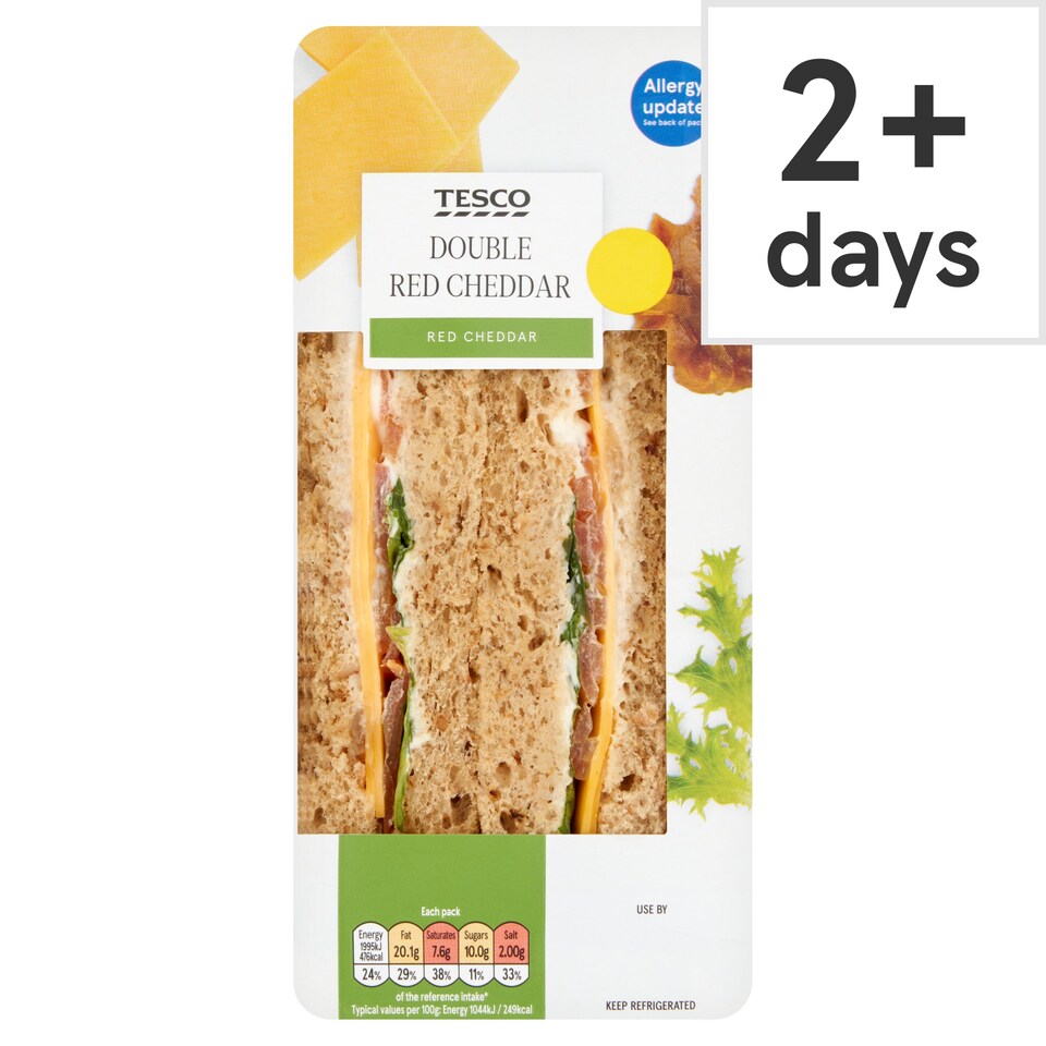 Tesco Double Red Cheddar Sandwich 191G - Tesco Groceries