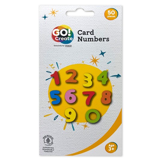 Go Create Card Numbers 50 Pieces - Tesco Groceries
