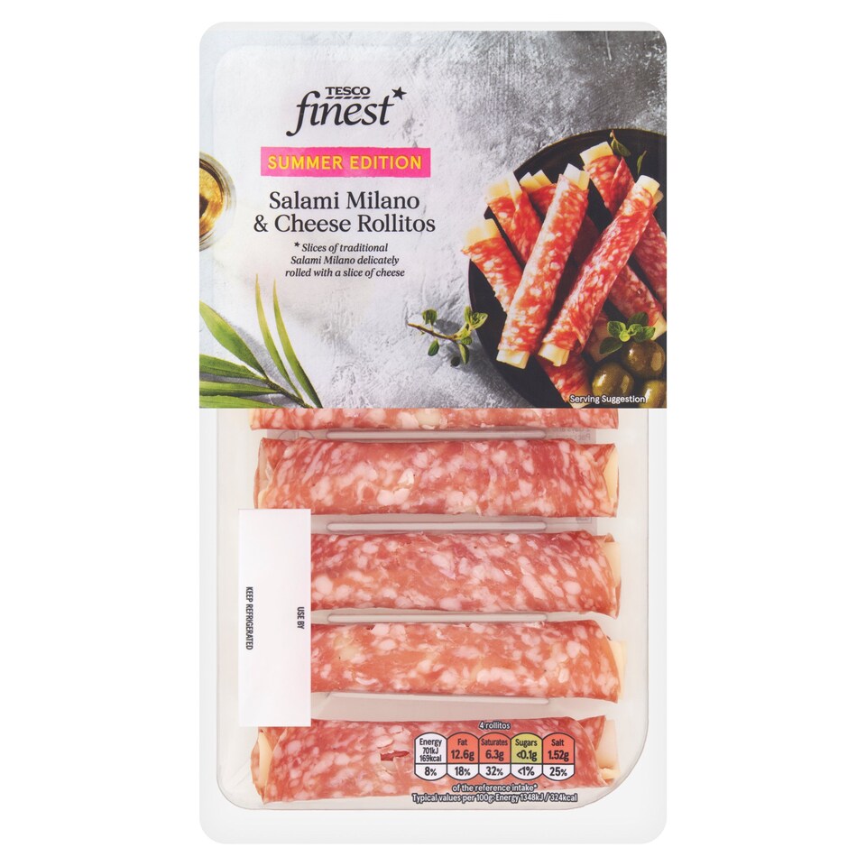 Tesco Finest Salami Milano & Cheese Rollitos 105g - Tesco Groceries