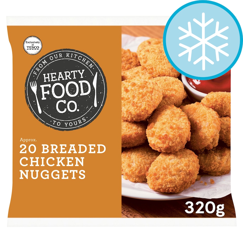 Hearty Food Co 20 Breaded Chicken Nuggets 320G - Tesco Groceries