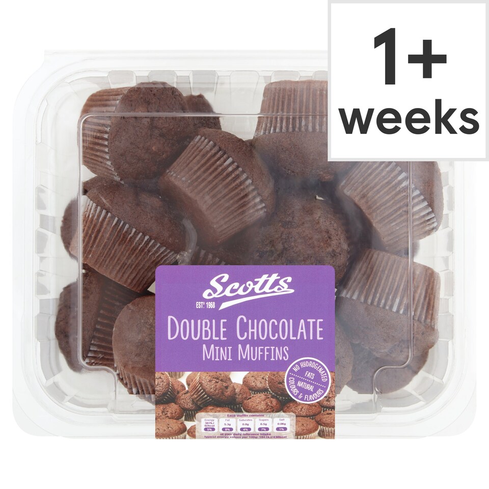 Scotts Double Chocolate Mini Muffins 375G - Tesco Groceries