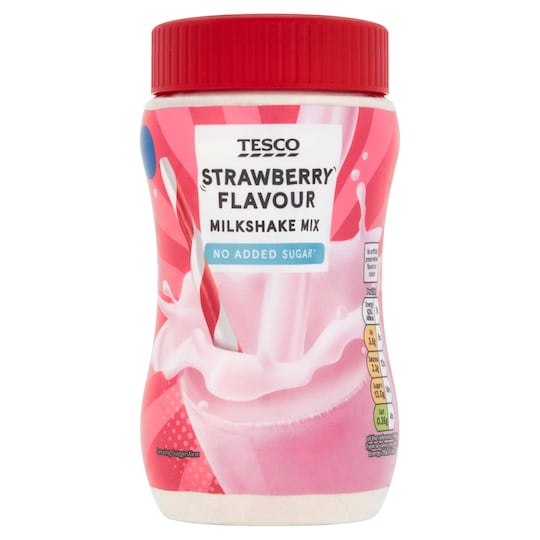 Tesco No Added Sugar Strawberry Flavoured Milkshake Mix 300G - Tesco ...