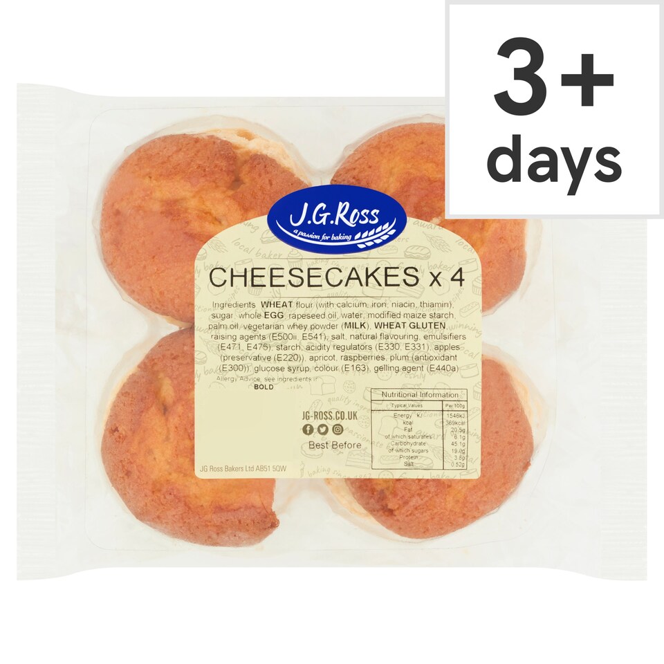 Jg Ross Cheese Cakes 4 Pack - Tesco Groceries