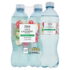 Tesco Apple & Raspberry No Added Sugar Sparkling Water 4X500ml - Tesco ...