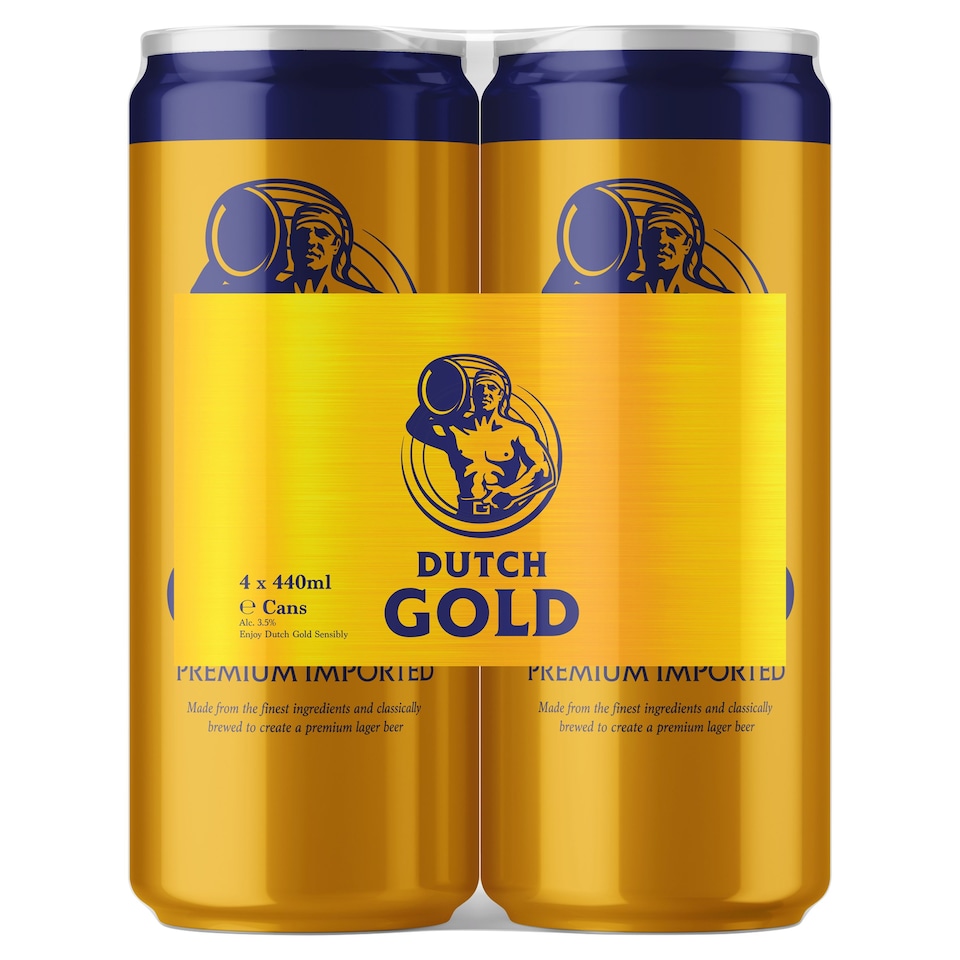 Dutch Gold Beer 4 X 440Ml - Tesco Groceries