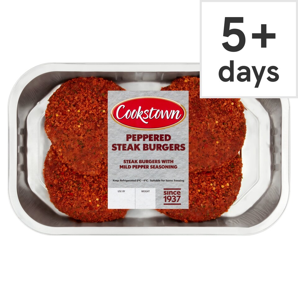 Cookstown Kitchen Peppered Stick Burgers 420G - Tesco Groceries