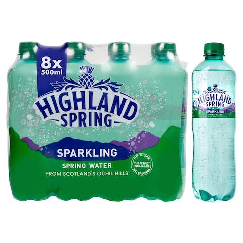 Highland Spring Sparkling Water 8X500ml - Tesco Groceries