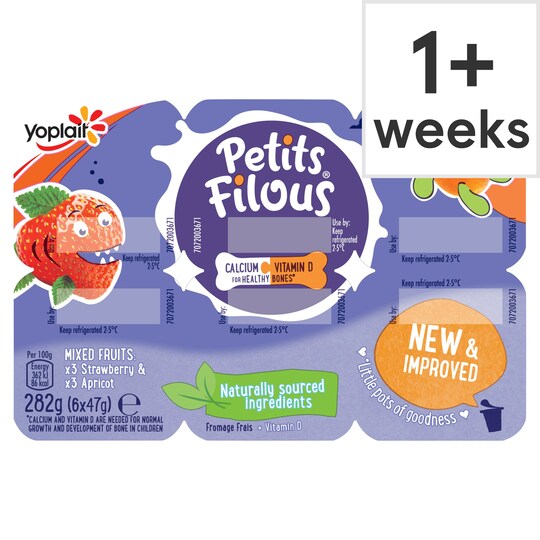 Petits Filous Apricot & Strawberry Fromage Frais 6X47g - Tesco Groceries