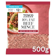 Tesco 10% Fat Beef Mince 500g - Tesco Groceries