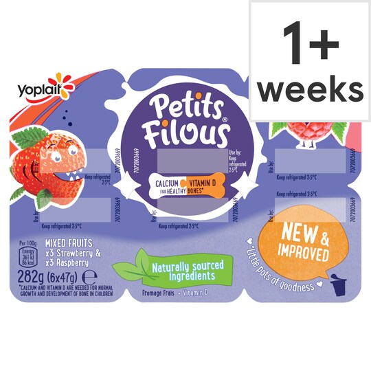 Petits Filous Strawberry & Raspberry Fromage Frais 6 X 47G - Tesco ...