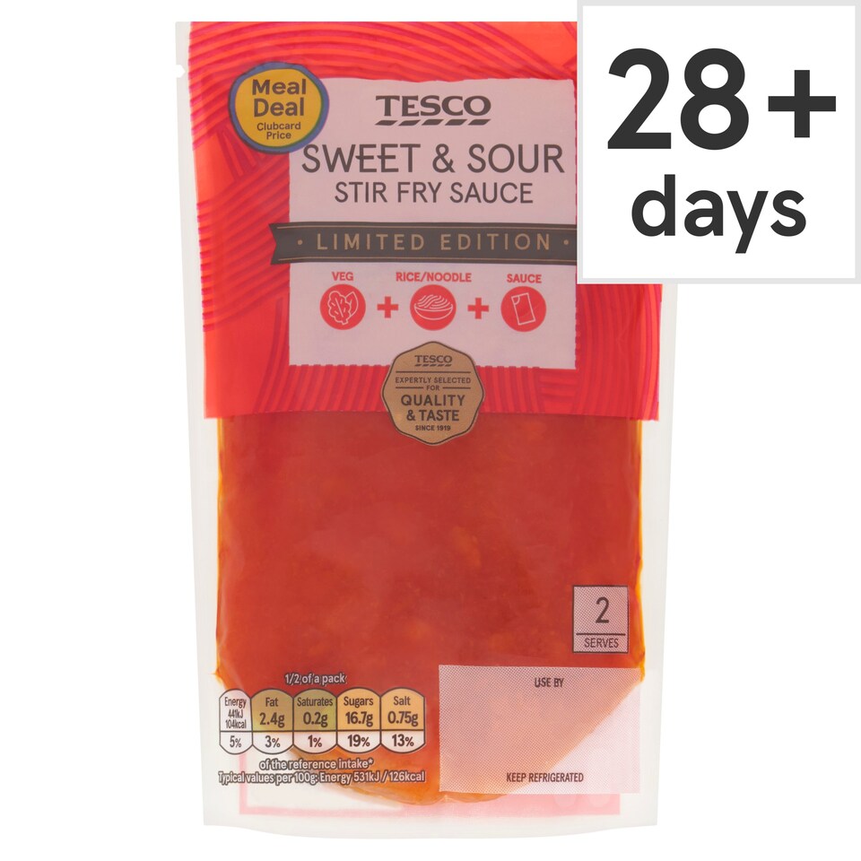 Tesco Sweet And Sour Stir Fry Sauce 165g Tesco Groceries