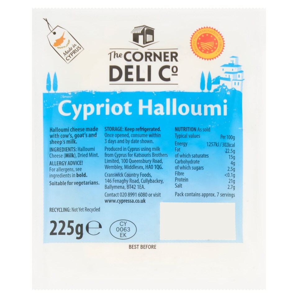 Corner Deli Cypriot Halloumi 225G - Tesco Groceries