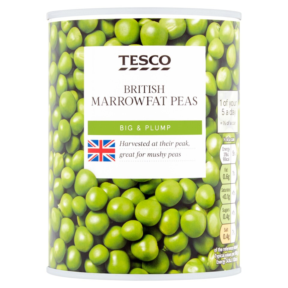Tesco Marrow Fat Processed Peas 539G - Tesco Groceries