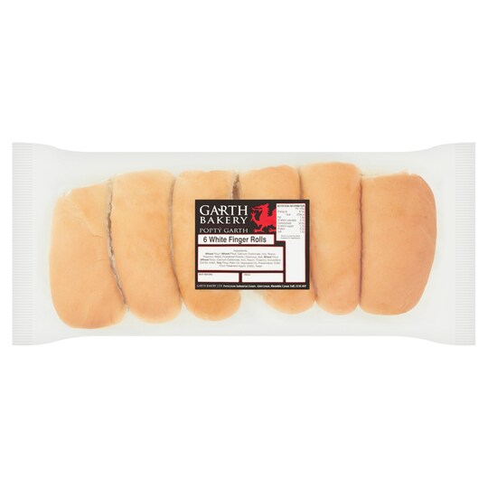 Garth Bakery 6 Finger Rolls - Tesco Groceries