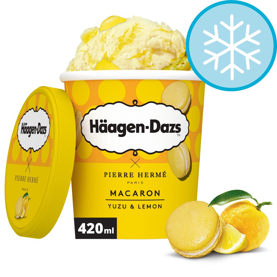 Haagen-Dazs Macaron Yuzu Lemon Ice Cream 420ml - Tesco Groceries