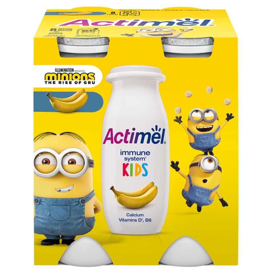 Danone Actimel Kids Low-Fat Banana Flavoured Yoghurt Drink 4 x 100 g ...