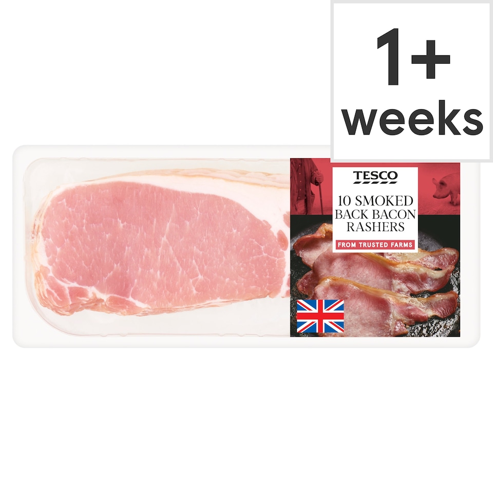 Tesco British 10 Smoked Back Bacon Rashers 300G - Tesco Groceries