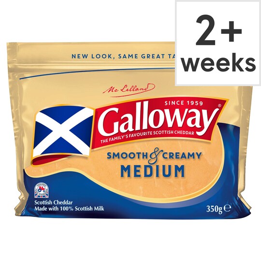 Galloway Coloured Medium Cheddar 350G - Tesco Groceries