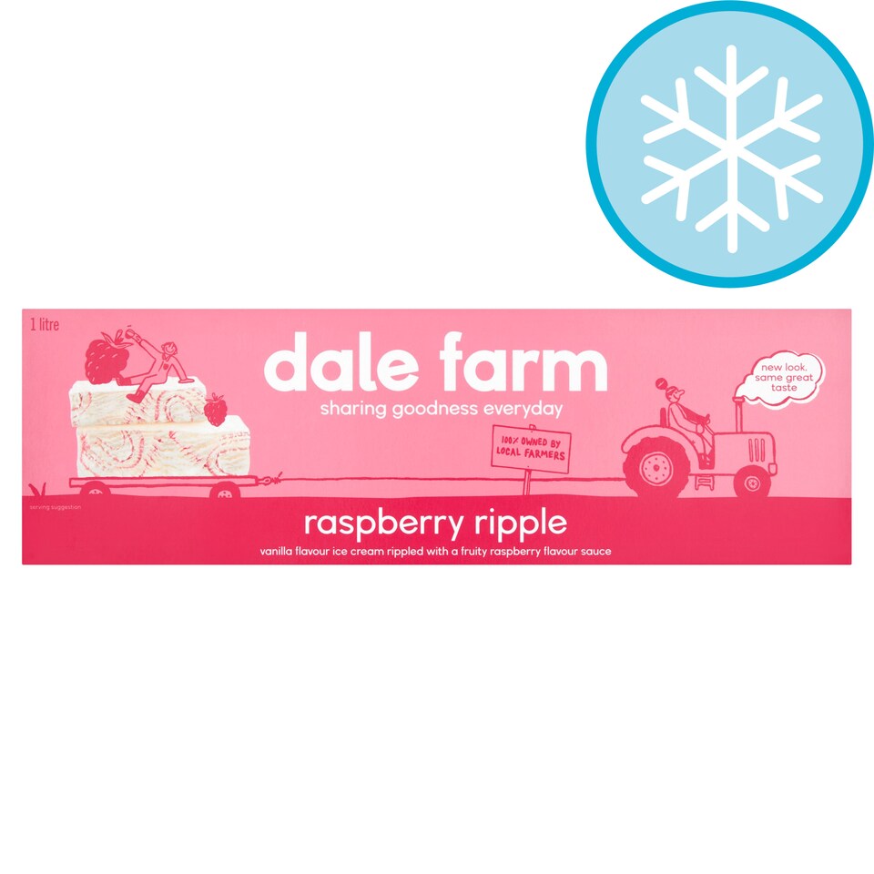 Dale Farm Raspberry Ripple Block 1Ltr - Tesco Groceries