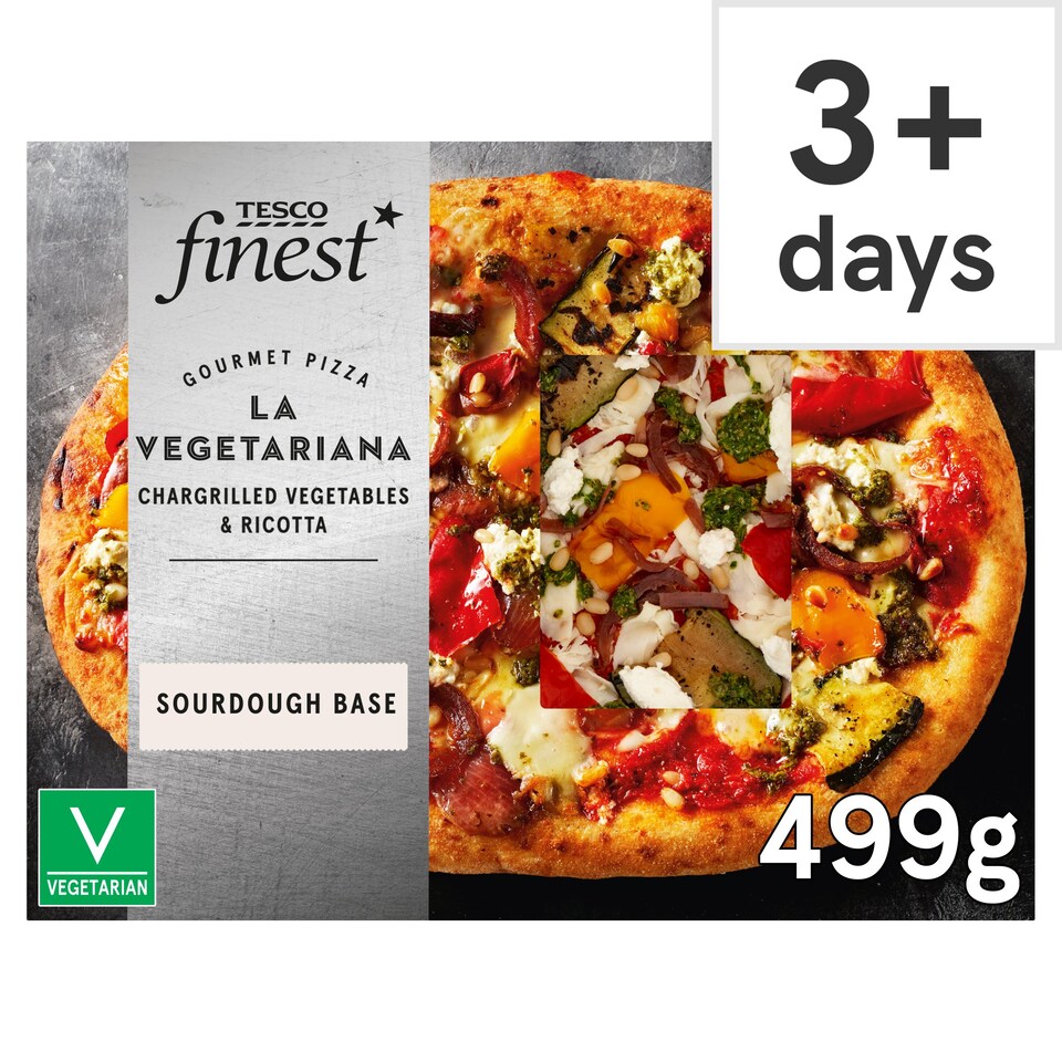 Tesco Finest La Vegetariana Vegetables Ricotta Pizza 499G - Tesco Groceries