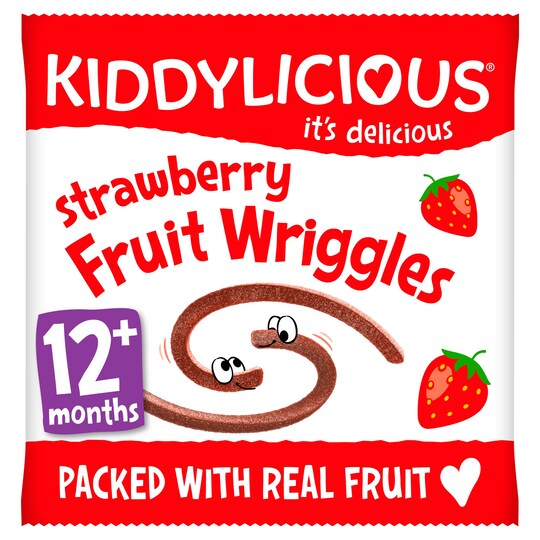 Kiddylicious Strawberry Fruit Wriggles 12G - Tesco Groceries