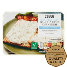 Tesco Soft Cheese 50% Less Fat Garlic & Herb 200G - Tesco Groceries