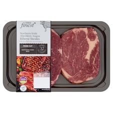 Tesco Finest Northern Irish Aberdeen Angus Ribeye Steaks 454g - Tesco ...