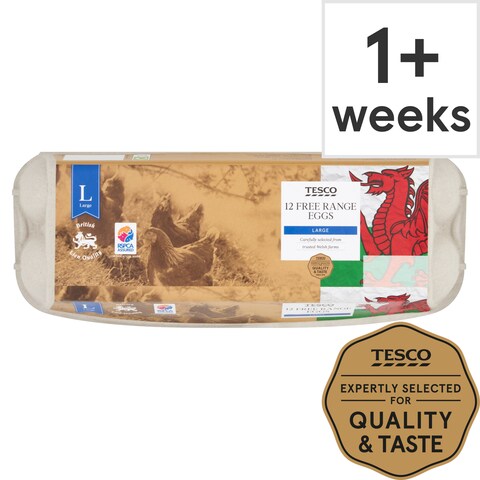 Tesco Welsh Free Range Eggs Large 12 Pack - Tesco Groceries