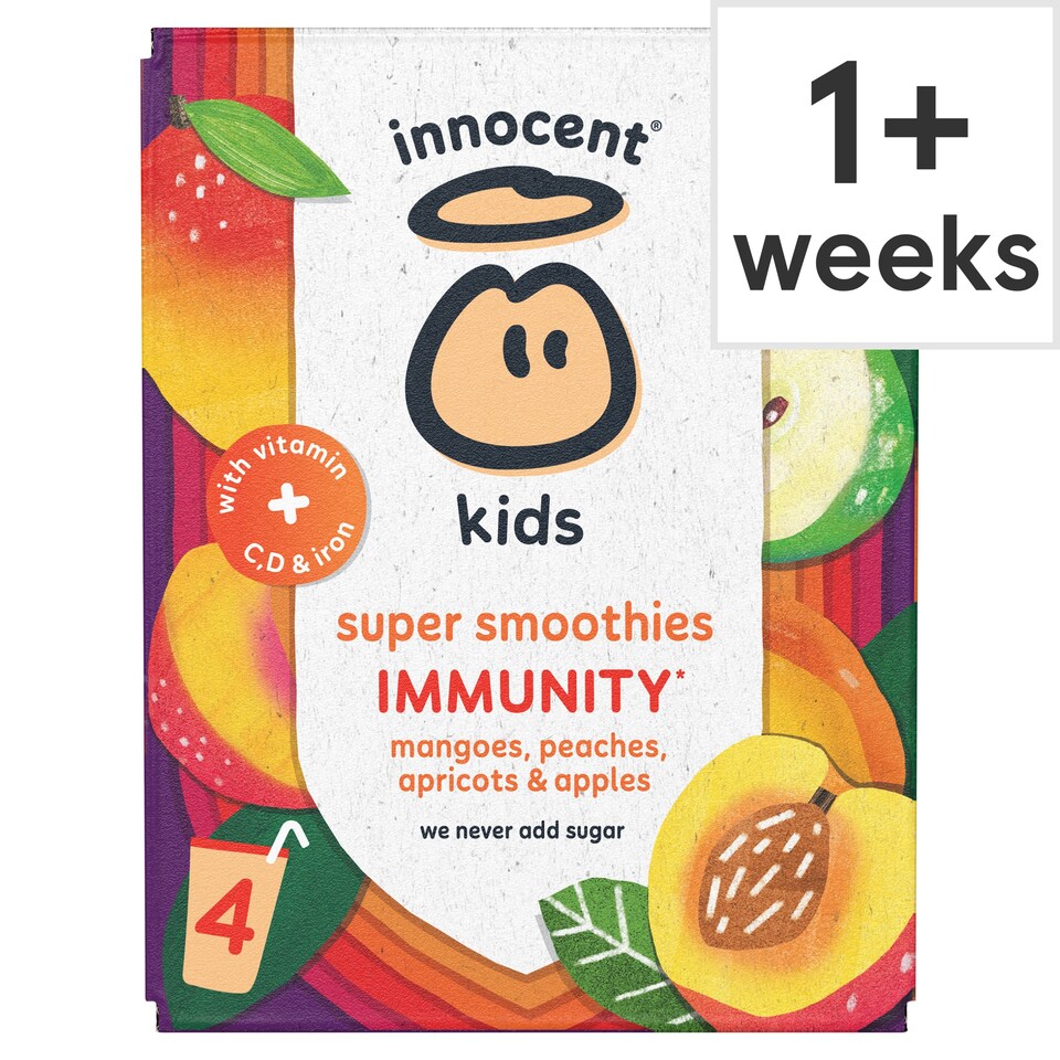 innocent Kids Super Smoothies Mangoes, Peaches, Apricots & Apples 4 x ...