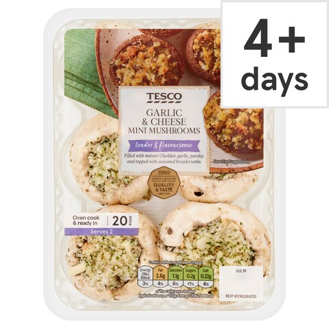 Tesco 6 Mini Garlic Stuffed Mushrooms 185g - Tesco Groceries