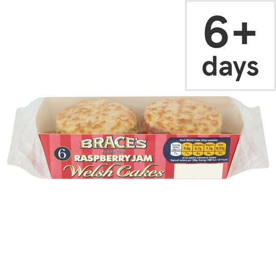 Brace's Jam Welsh Cakes 6 Pack - Tesco Groceries
