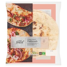 Tesco Finest Flame Baked Flatbreads Plain 2 Pack - Tesco Groceries