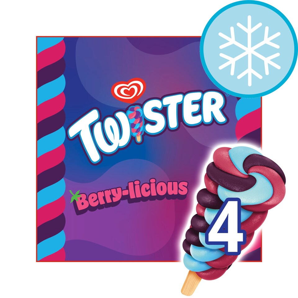 Wall's Twister Berrylicious Ice Lollies 4x70ml - Tesco Groceries