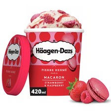 Haagen Dazs Macaron Strawberry Raspberry Ice Cream 420Ml - Tesco Groceries