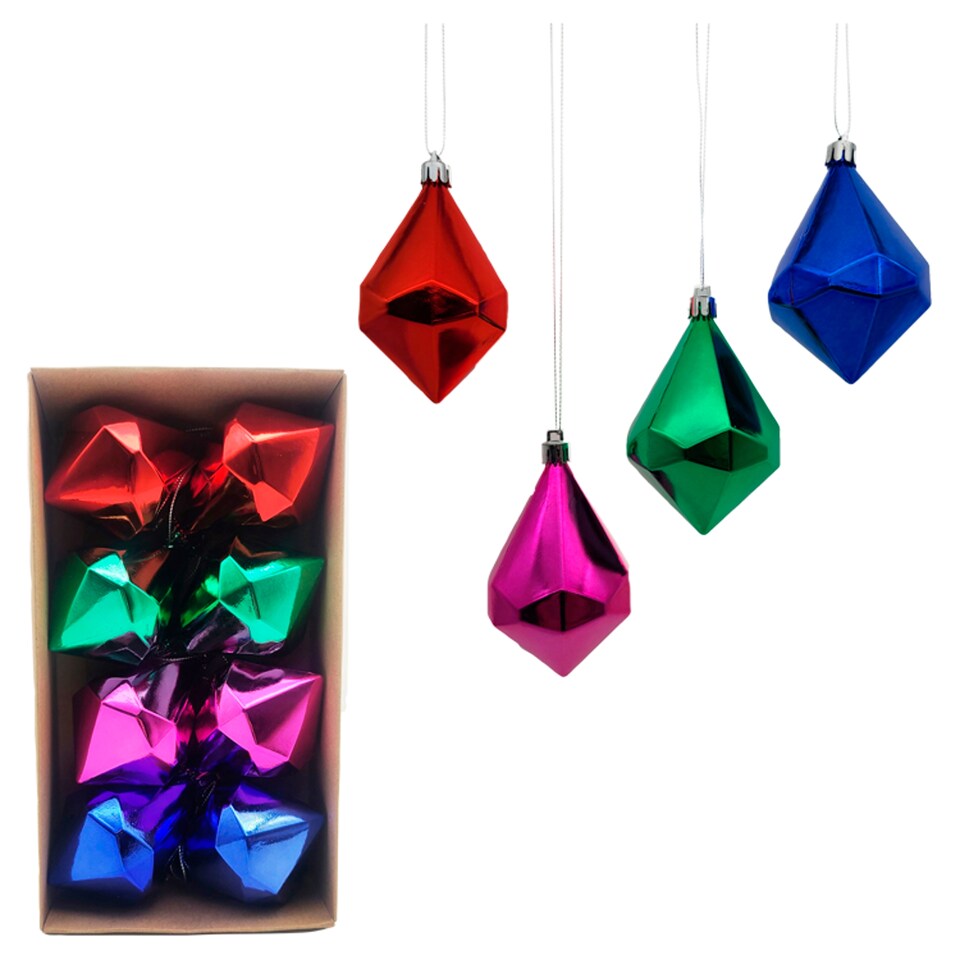 Tesco Multicoloured Diamond Hanging Decorations 8 Pack - Tesco Groceries