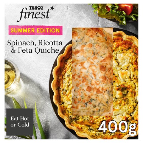 Tesco Finest Spinach , Ricotta & Feta Quiche 400G - Tesco Groceries
