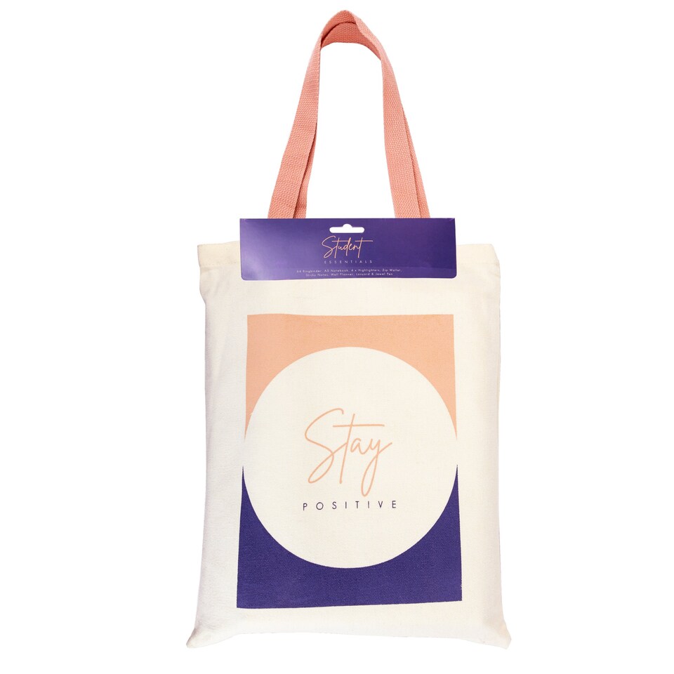Stay Positive Student Tote Bag - Tesco Groceries