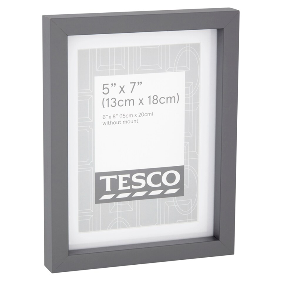 Tesco Photo Frame 5X7 With Mount Grey - Tesco Groceries