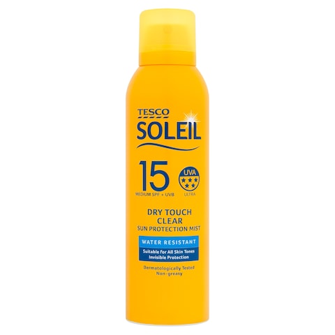 Tesco Soleil Dry Touch Clear Sun Mist SPF15 - 200ml - Tesco Groceries