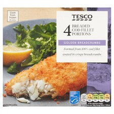 Tesco 4 Breaded Cod Fillets 500G - Tesco Groceries
