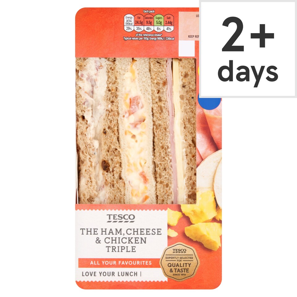 Tesco Ham, Cheese & Chicken Triple Sandwich - Tesco Groceries