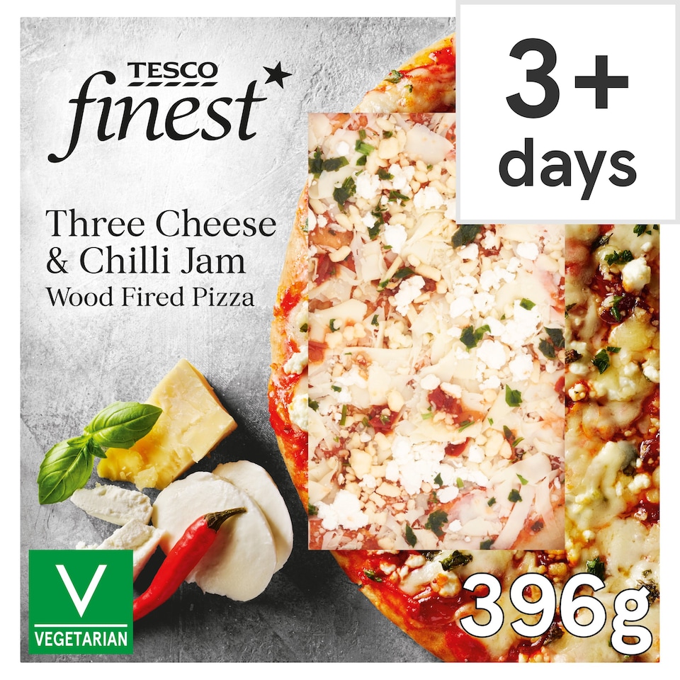 Tesco Finest 3 Cheese & Chilli Jam Pizza 396G - Tesco Groceries